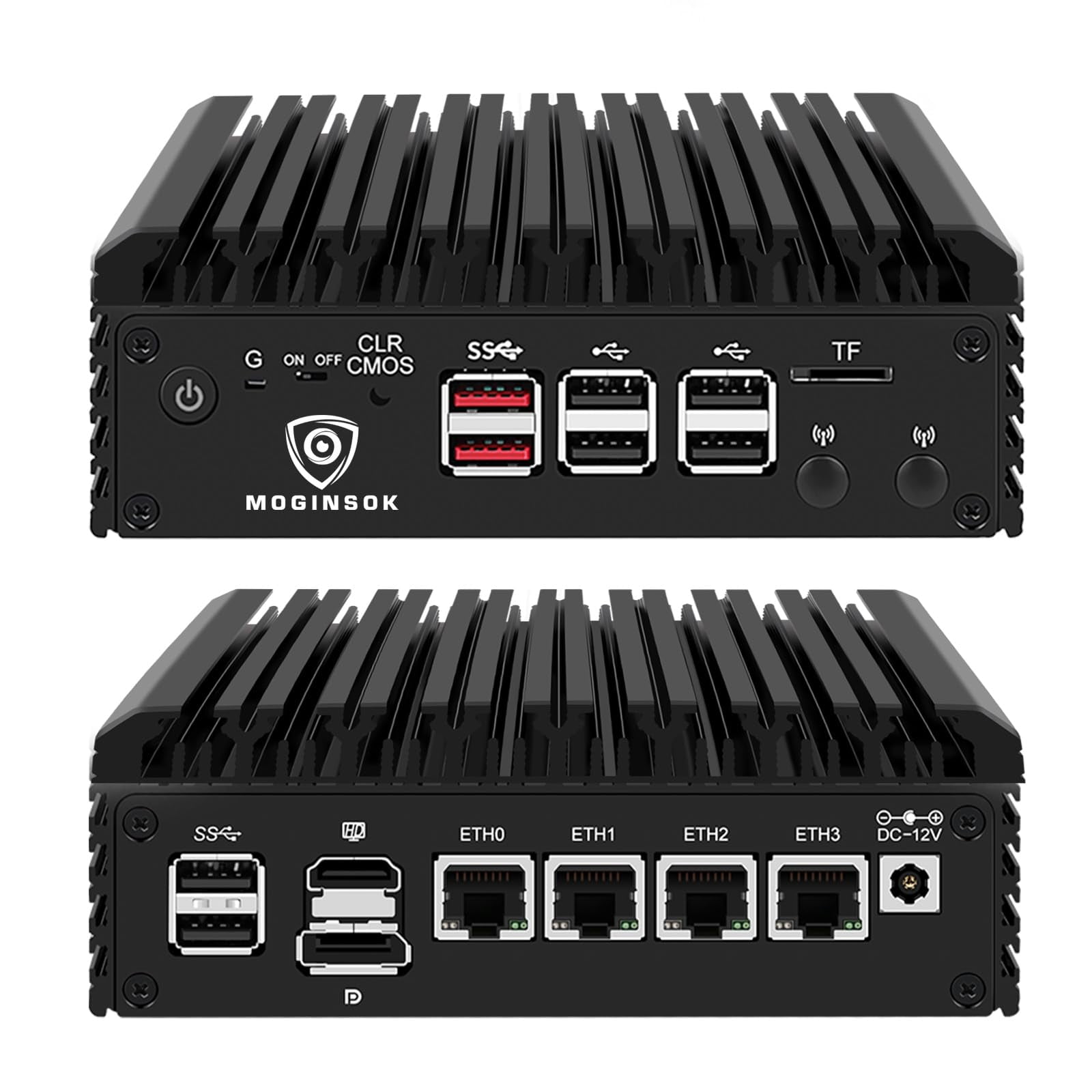 MOGINSOK Firewall Appliance Mini PC 2.5Gbe, with 12th N100(up to 3.4GHz ...