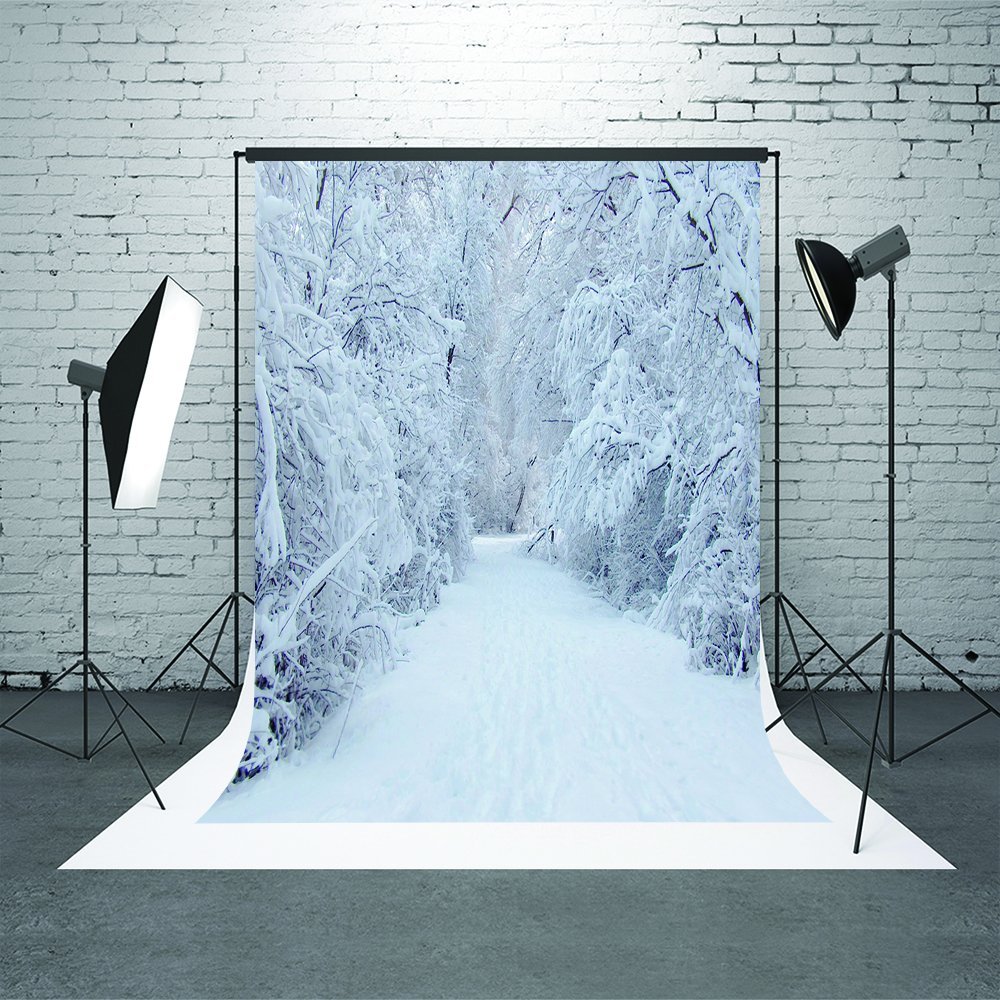 MOHome 5X7ft Christmas Backdrop Photography Frozen Snow Tree Background ...