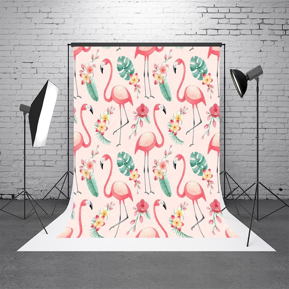 MOHome 5X7ft Flamingo Pink Theme Birthday Backdrop for Parties ...