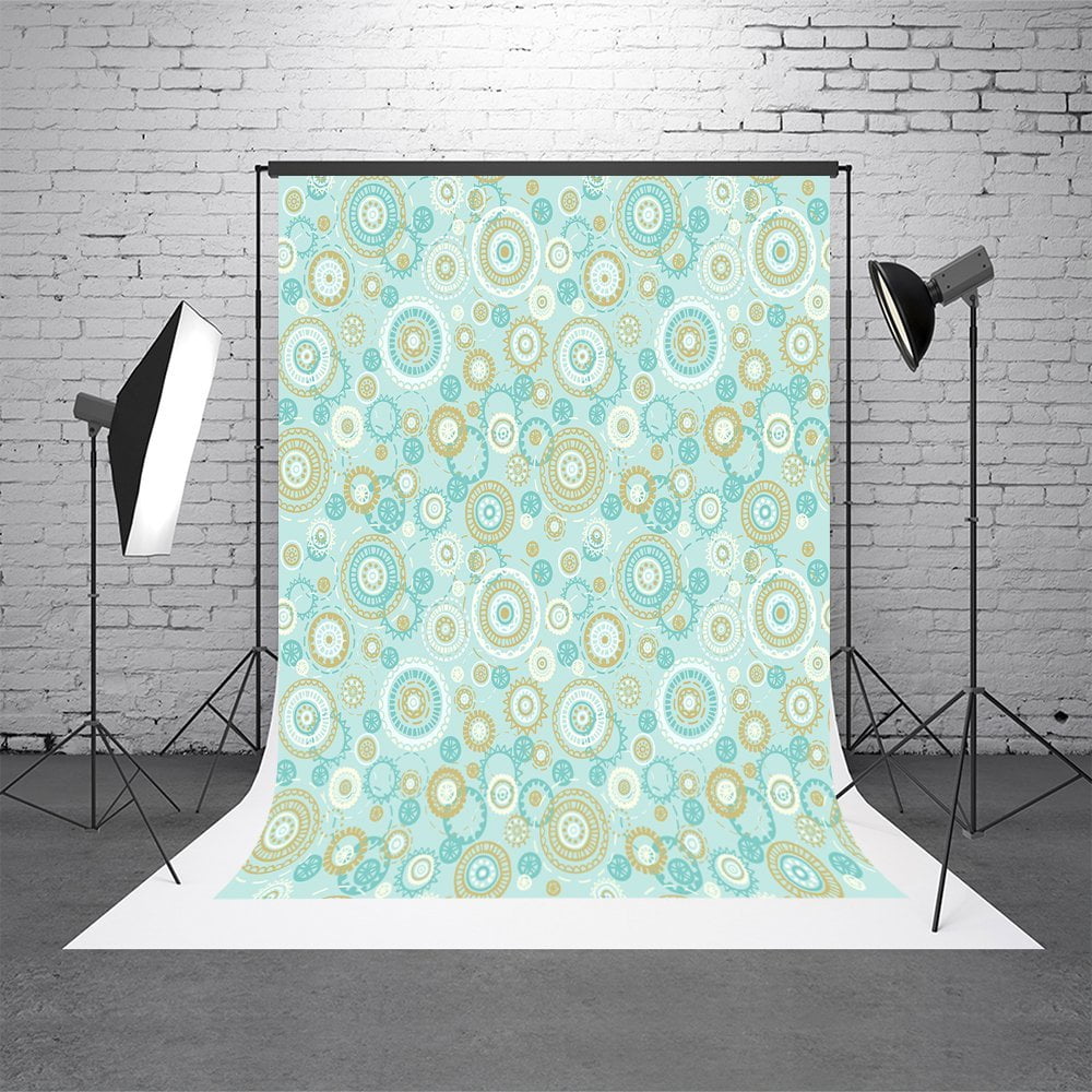 MOHome 5X7ft Lovely Green Circle Children Photography Backdrops ...