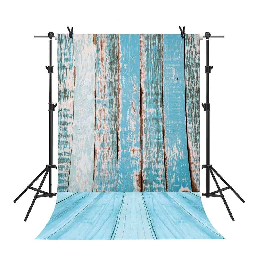 MOHome 5x7Ft Blue Worn Wood Backdrop Cambridge Blue Floor Sample ...
