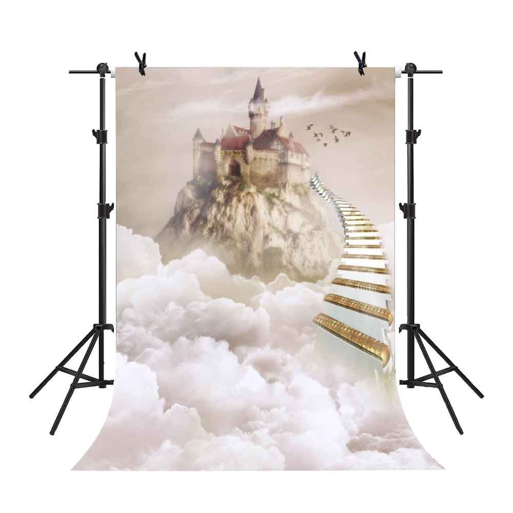 MOHome 5x7Ft Dreamland Castle Backdrop Cloud Magical Beige Background ...