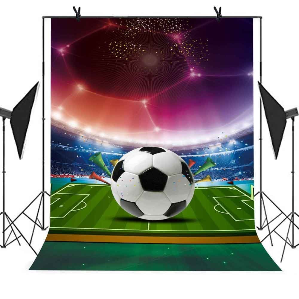 MOHome 5x7ft Abstract Soccer Field Backdrop Soccer Stadium Football ...