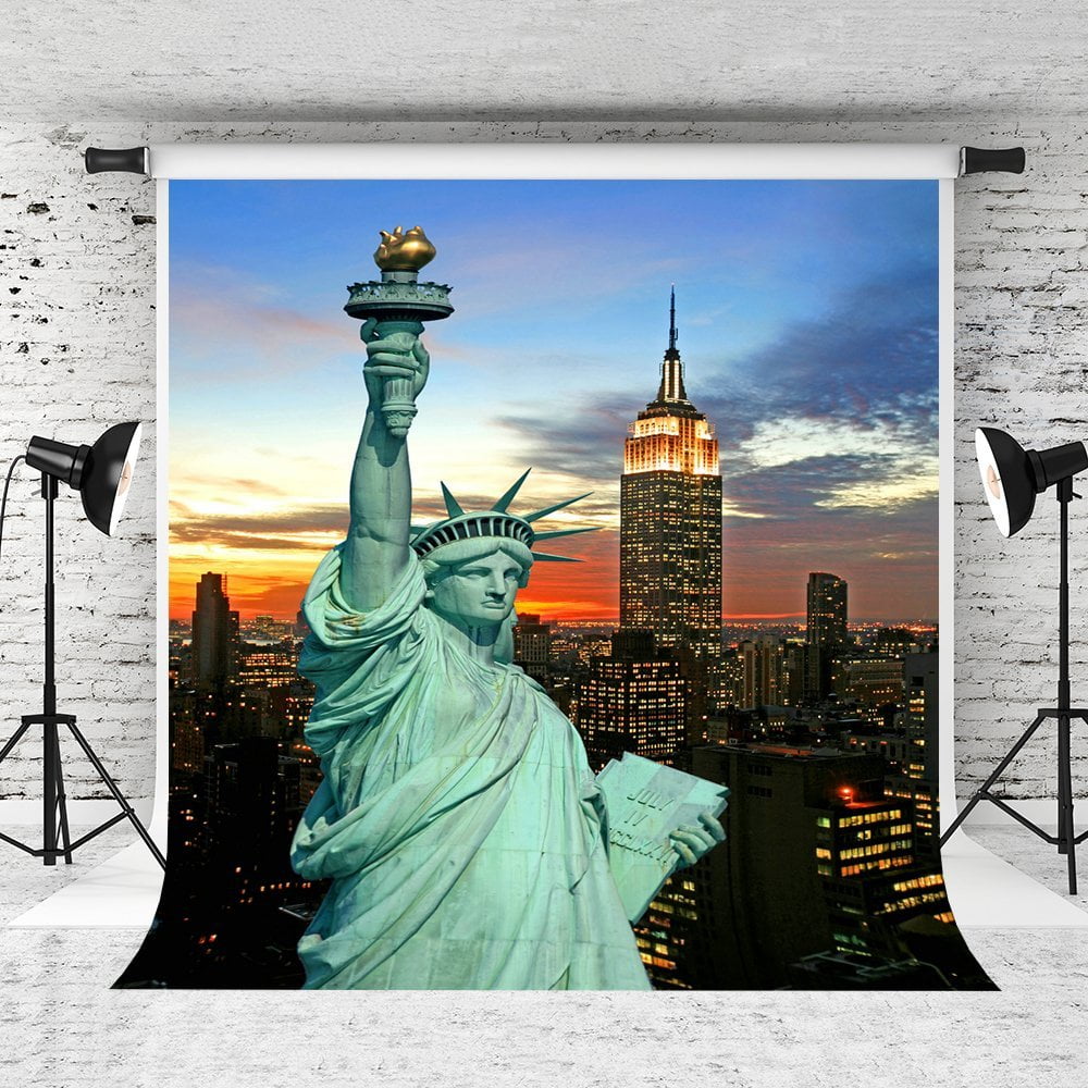 MOHome 5x7ft America Statue of Liberty Backdrops New York City Building ...