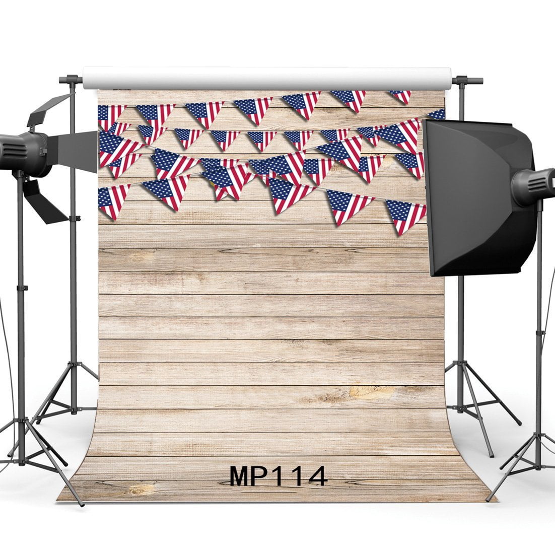 MOHome 5x7ft American Flag Backdrop Stars and Stripes Rustic Wood Plank ...