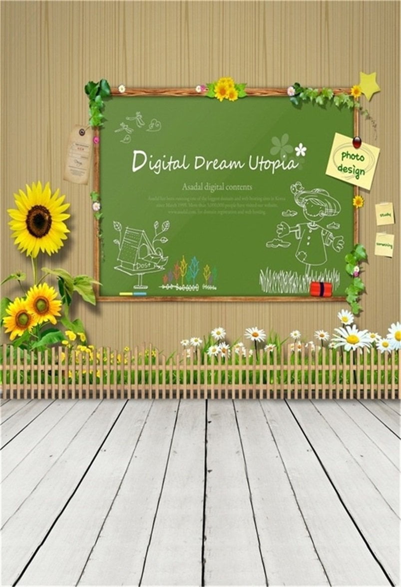 MOHome 5x7ft Artistic Background Girl Photography Backdrops Sunflowers ...