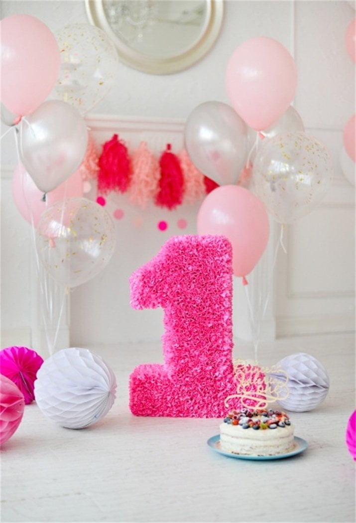 MOHome 5x7ft Baby 1st Birthday Backdrop Sweet Balloon Cake Party ...