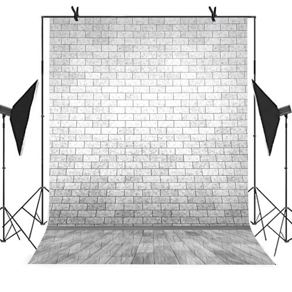 MOHome 5x7ft Backdrop Brick Wall Wood Floor Retro Style Studio Props ...