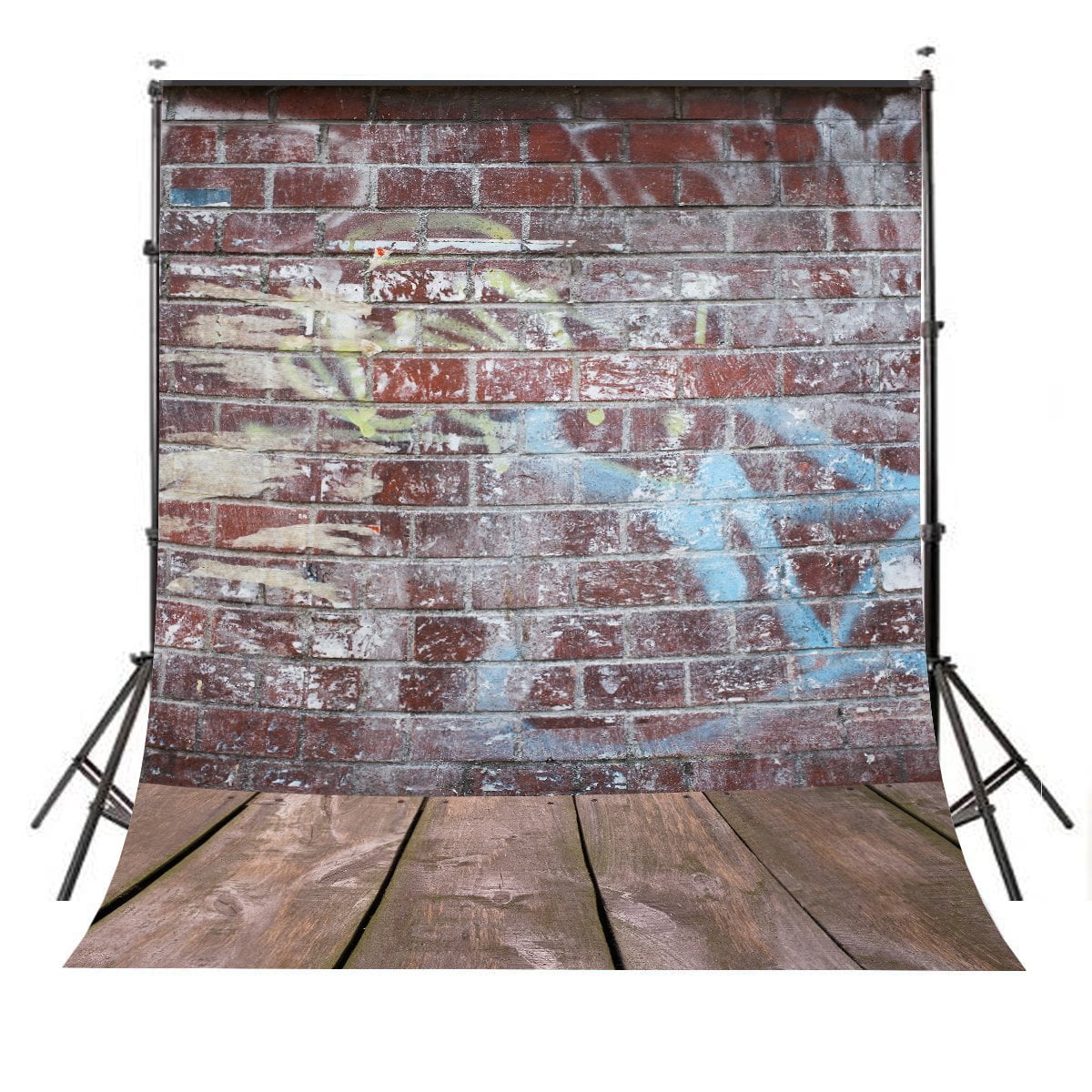 MOHome 5x7ft Backdrop Colourful Brick Wall Background Classic Wood ...