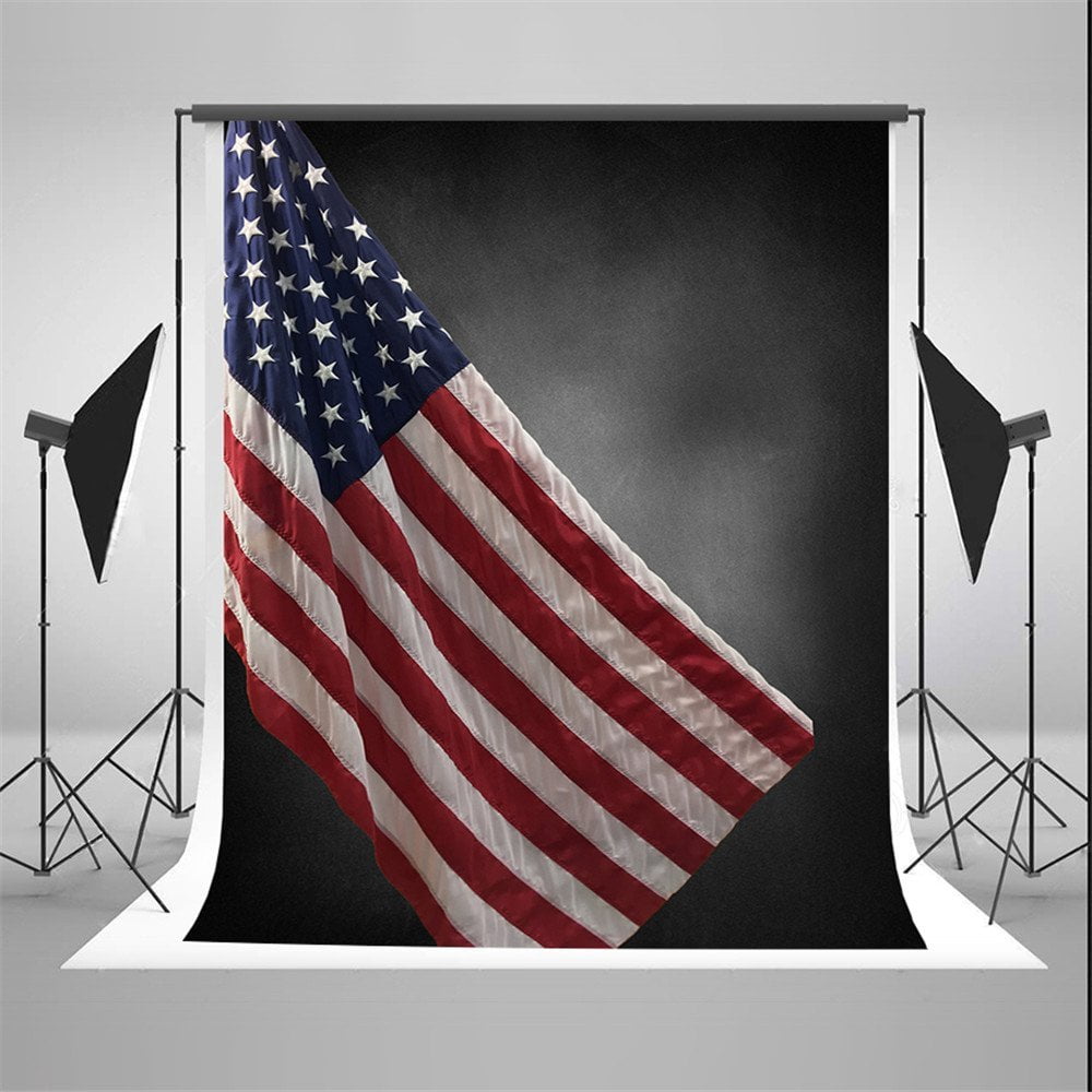 MOHome 5x7ft Black Photography Backdrops American Flag Background for ...