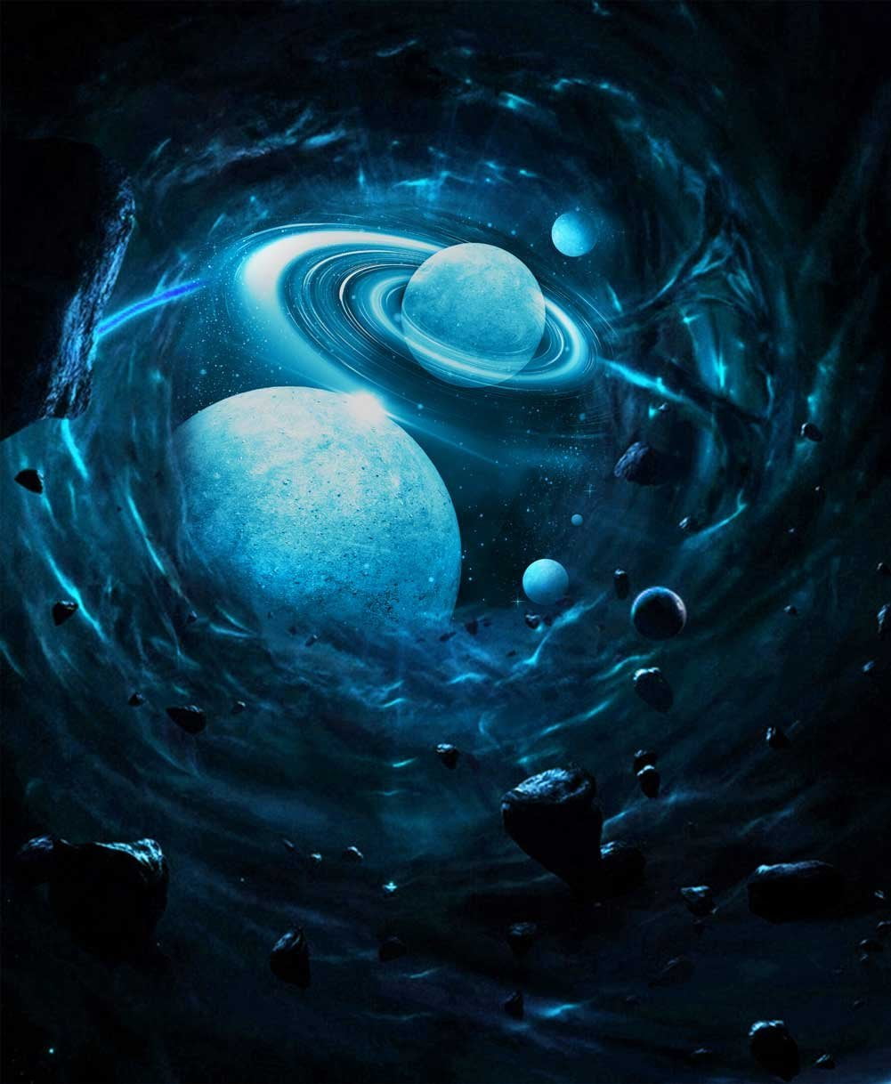 MOHome 5x7ft Blue Space Scene Photography Backdrops The galaxy and ...