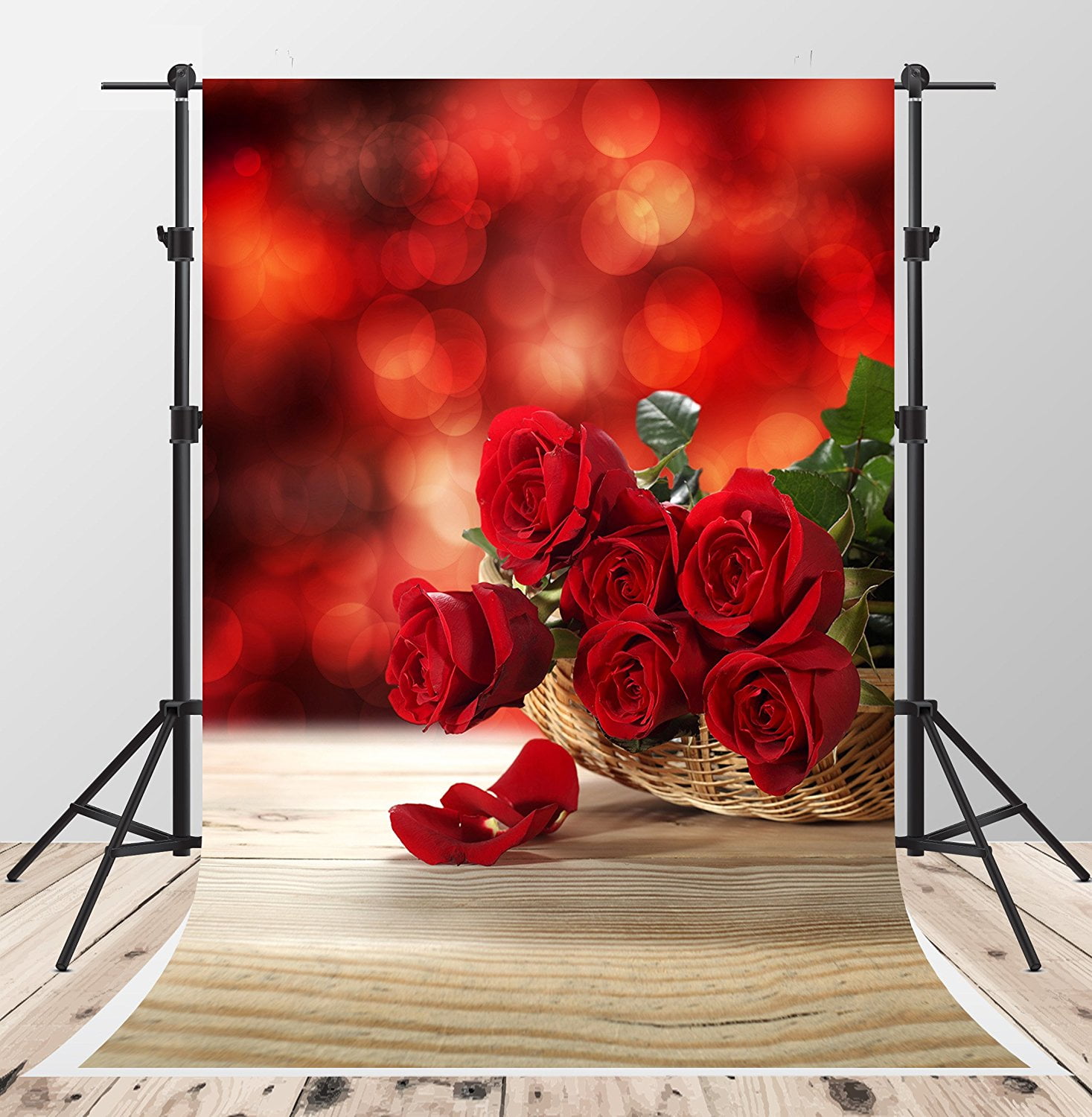 MOHome 5x7ft Bokeh Red Photography Backdrop Rose for Valentine ...
