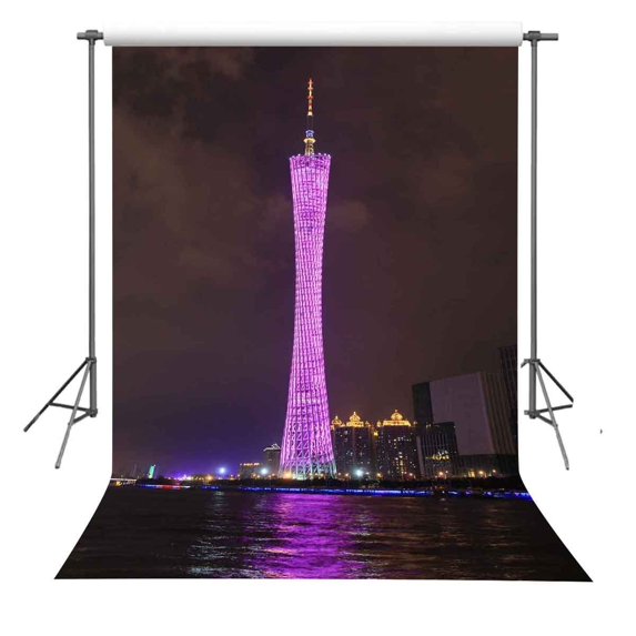 MOHome 5x7ft Bright Tower Backdrop Photo Studio Props Night Scene ...