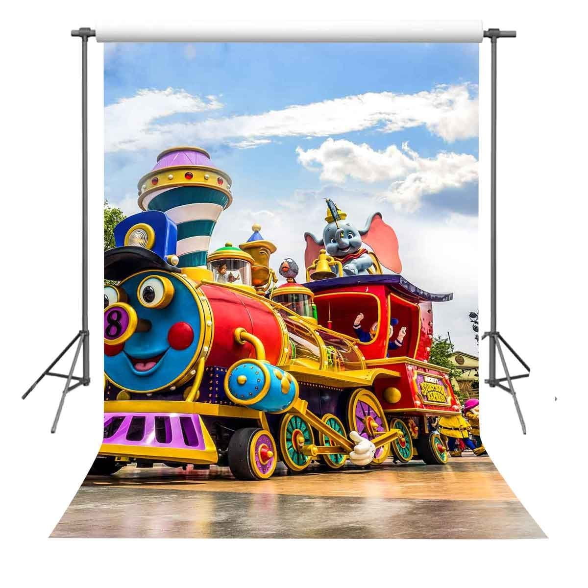MOHome 5x7ft Cartoon Train Backdrop Photo Background Photography Props ...
