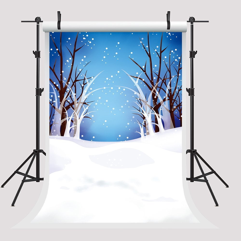MOHome 5x7ft Cartoon Winter Snow Flake Photography Backdrop Blue Photo ...