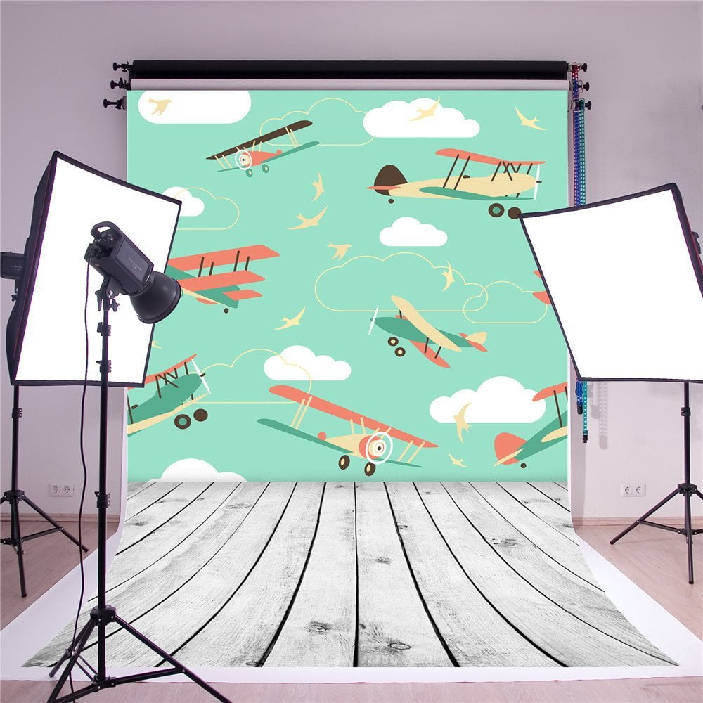 MOHome 5x7ft Children Cartoon Photographic Backdrops Airplane Model on ...