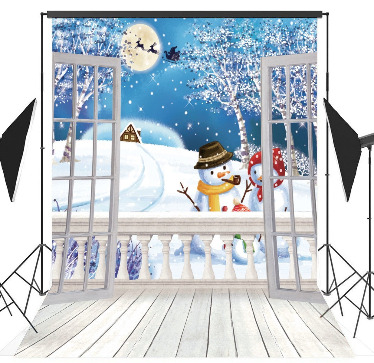 MOHome 5x7ft Children Christmas Theme Snowman Photography Backdrop ...