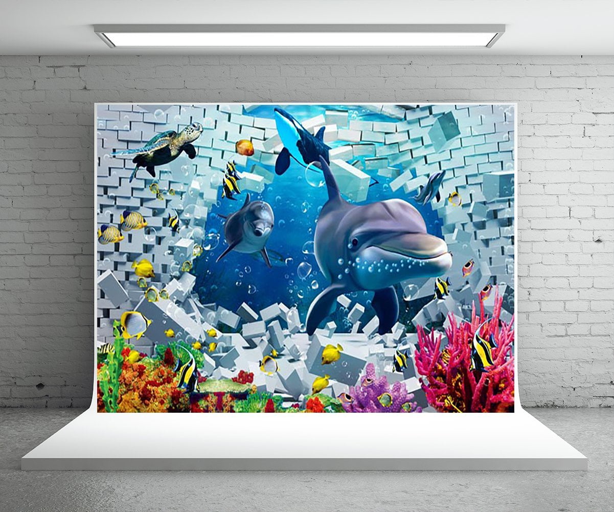 MOHome 5x7ft Children Ocean Backgrounds Party 3D Photo Backdrops for ...