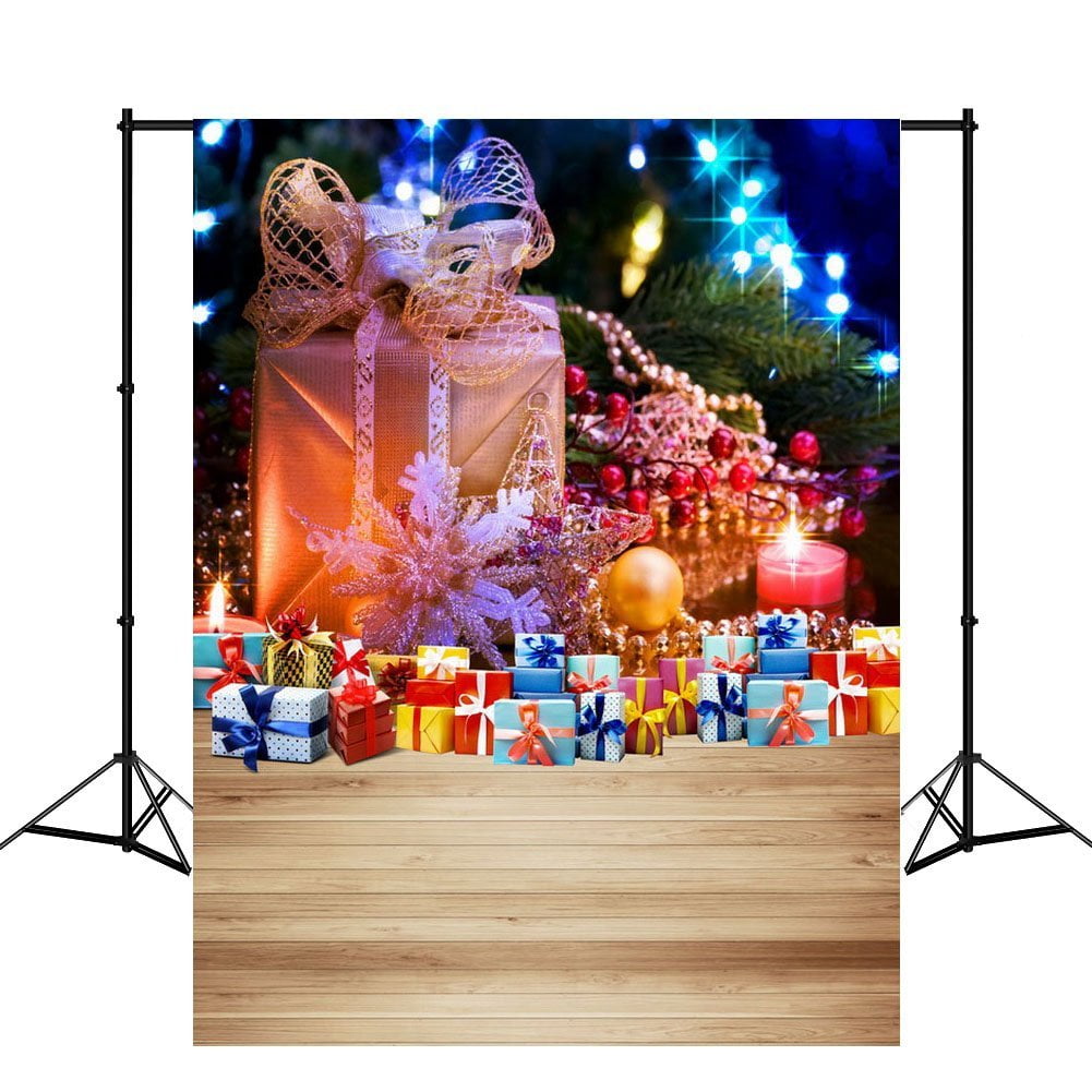 MOHome 5x7ft Christmas Gifts Backdrop Lighting Wood Floor Photo ...