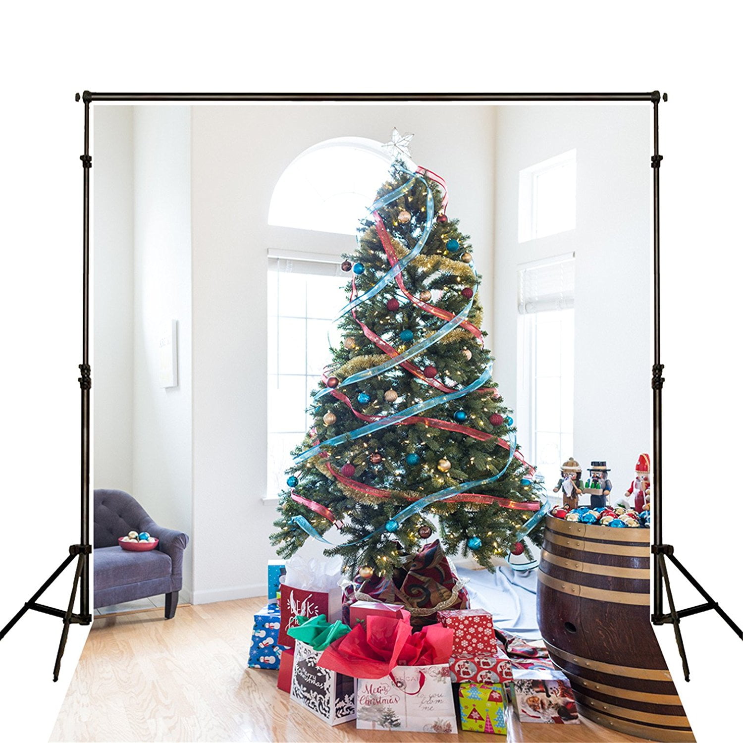 MOHome 5x7ft Christmas Photography Background Trees Present Box Photo ...