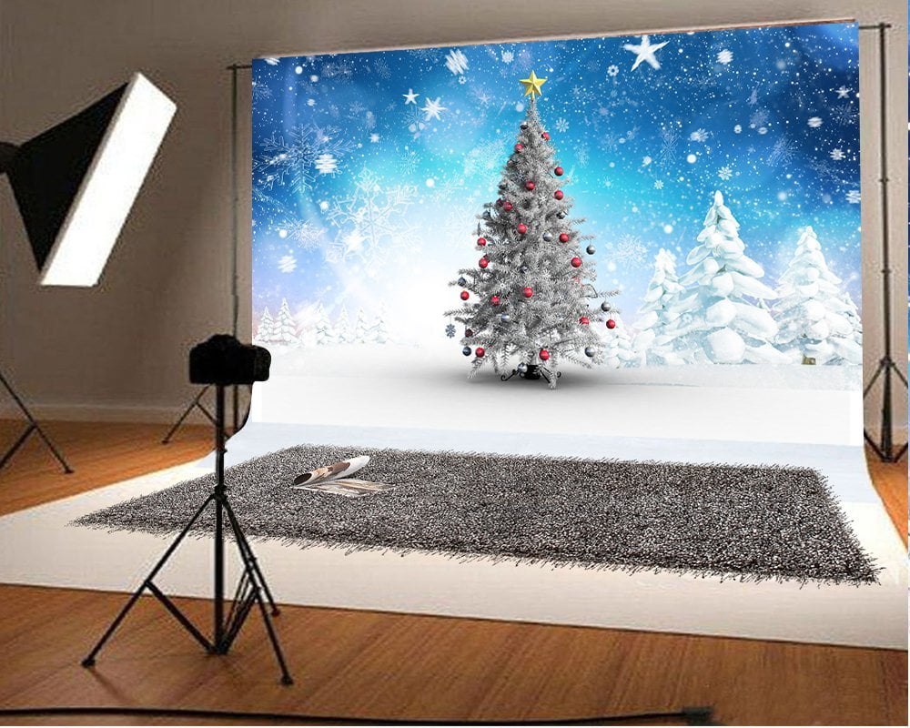 MOHome 5x7ft Christmas Tree Backdrops Photography White Snowflakes ...