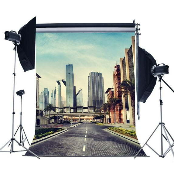 MOHome 5x7ft Cityscape High-rise Building Brick Floor Photography ...