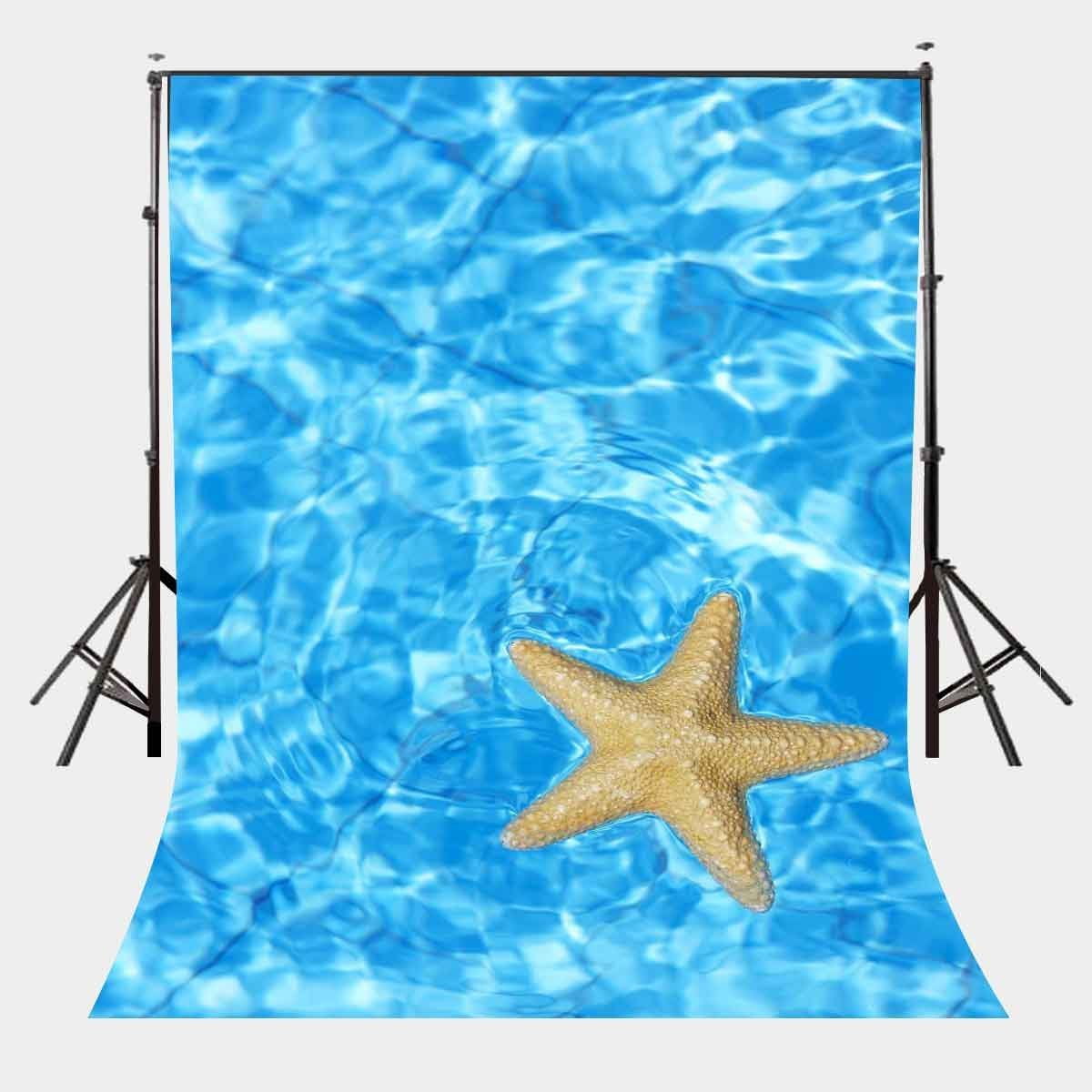 MOHome 5x7ft Clear Blue Swimming Pool Backdrop Starfish Toys Chilren's ...