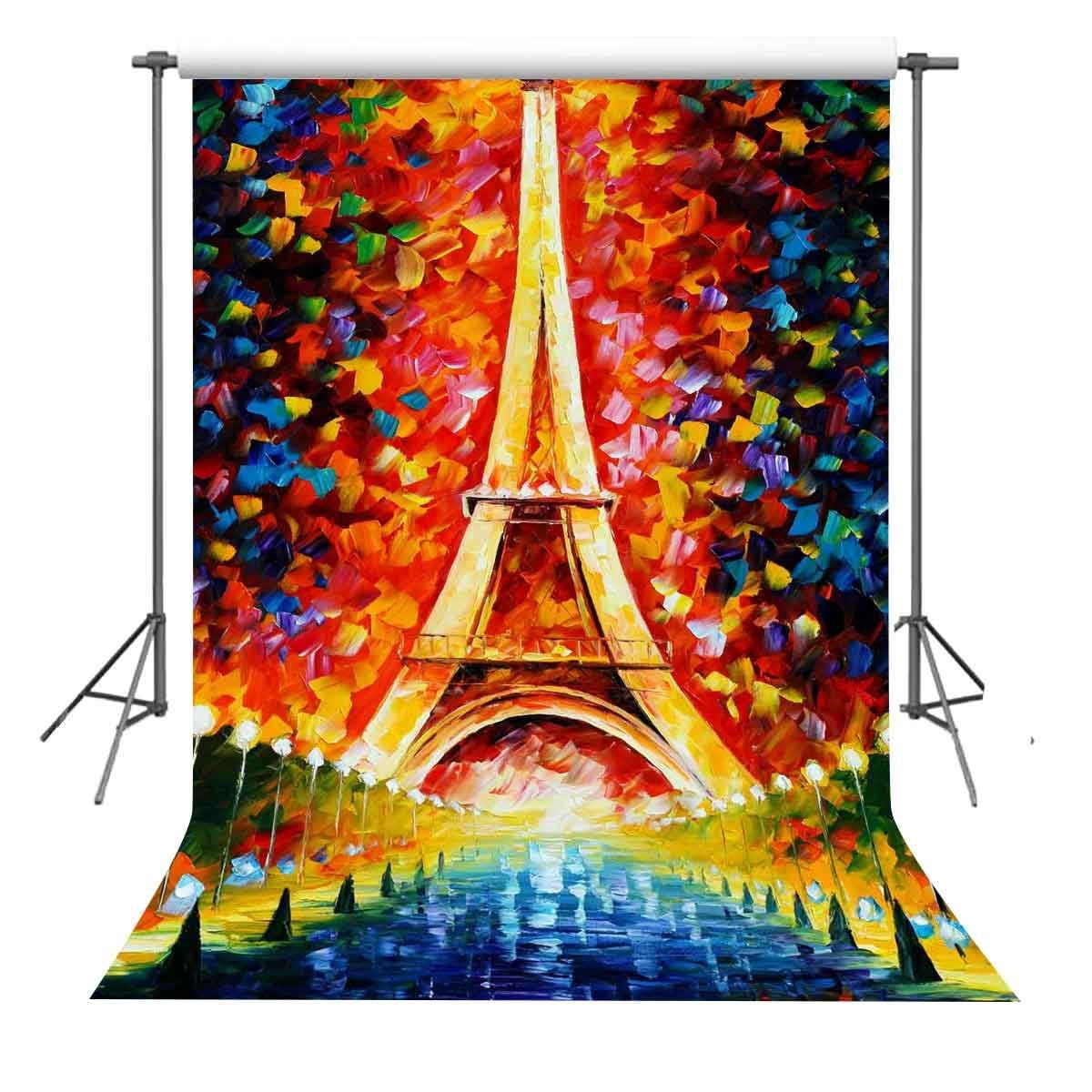 MOHome 5x7ft Colorful Oil Painting Backdrop Photography Props Tower ...