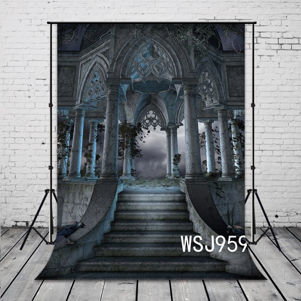 MOHome 5x7ft Creepy Temple Photography Background Photography Backdrop ...