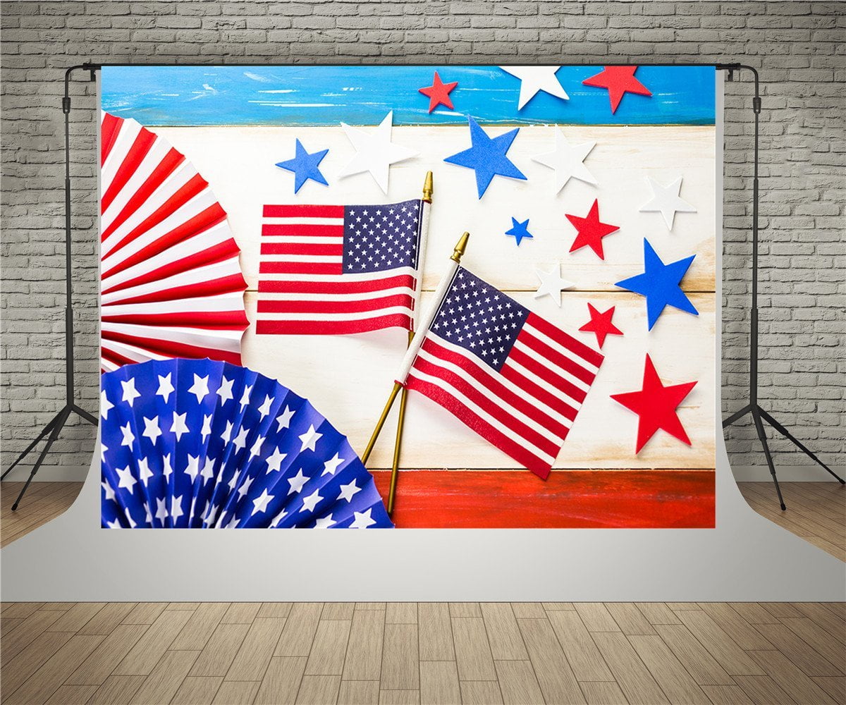 MOHome 5x7ft Digital Printing Photography Backdrops USA Flag Background ...