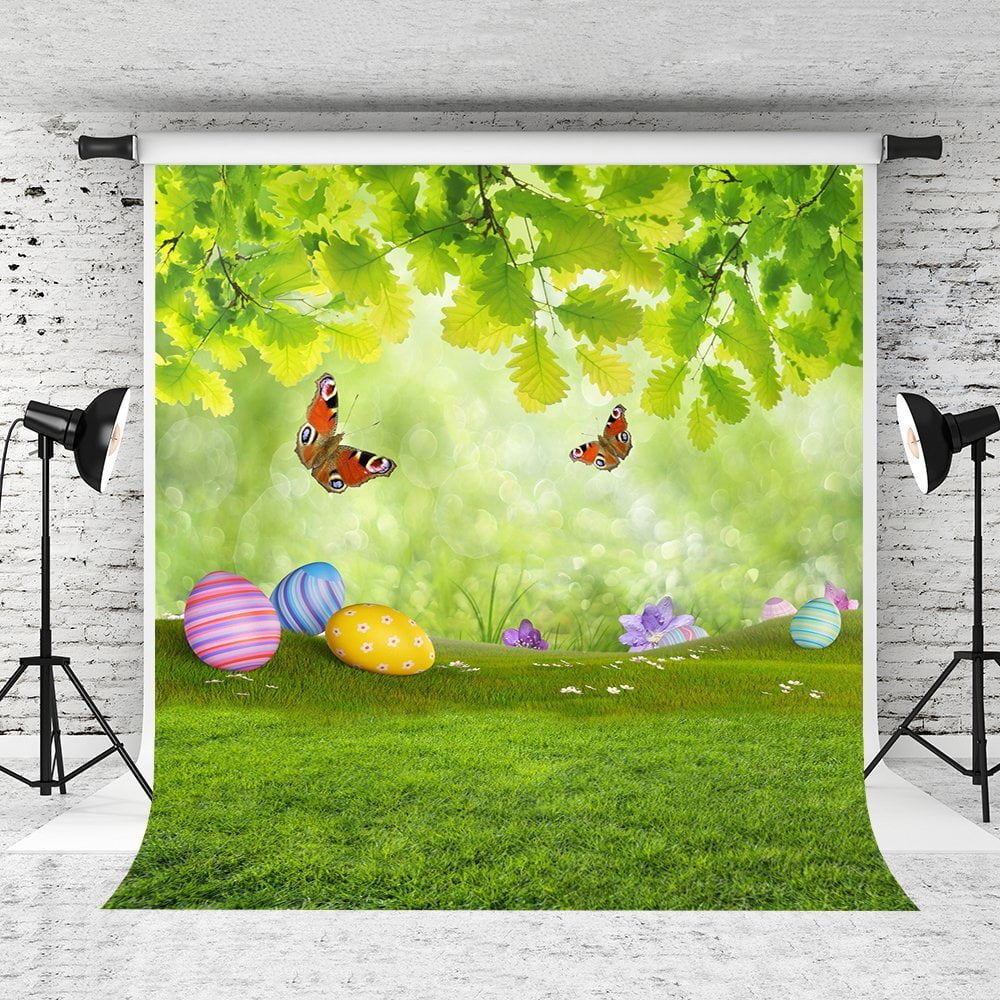 Mohome 5x7ft Easter Photography Backdrop Spring Fresh Scenery Colorful