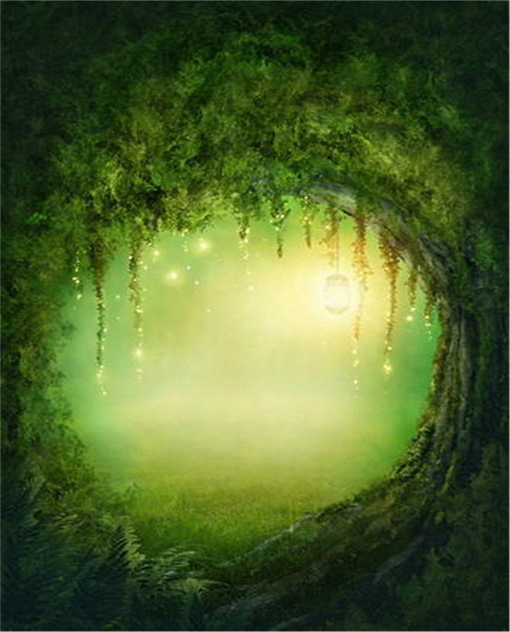 MOHome 5x7ft Fairy Tale Green Forest Backdrop Photography Light Halo ...