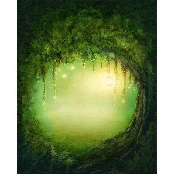 MOHome 5x7ft Fairy Tale Green Forest Backdrop Photography Light Halo ...