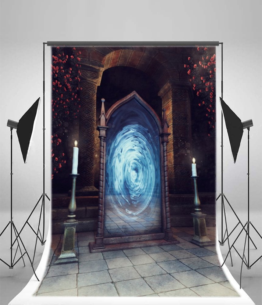 MOHome 5x7ft Fairytale Backdrop Magic Mirror Fresh Flowers Vine Candles ...