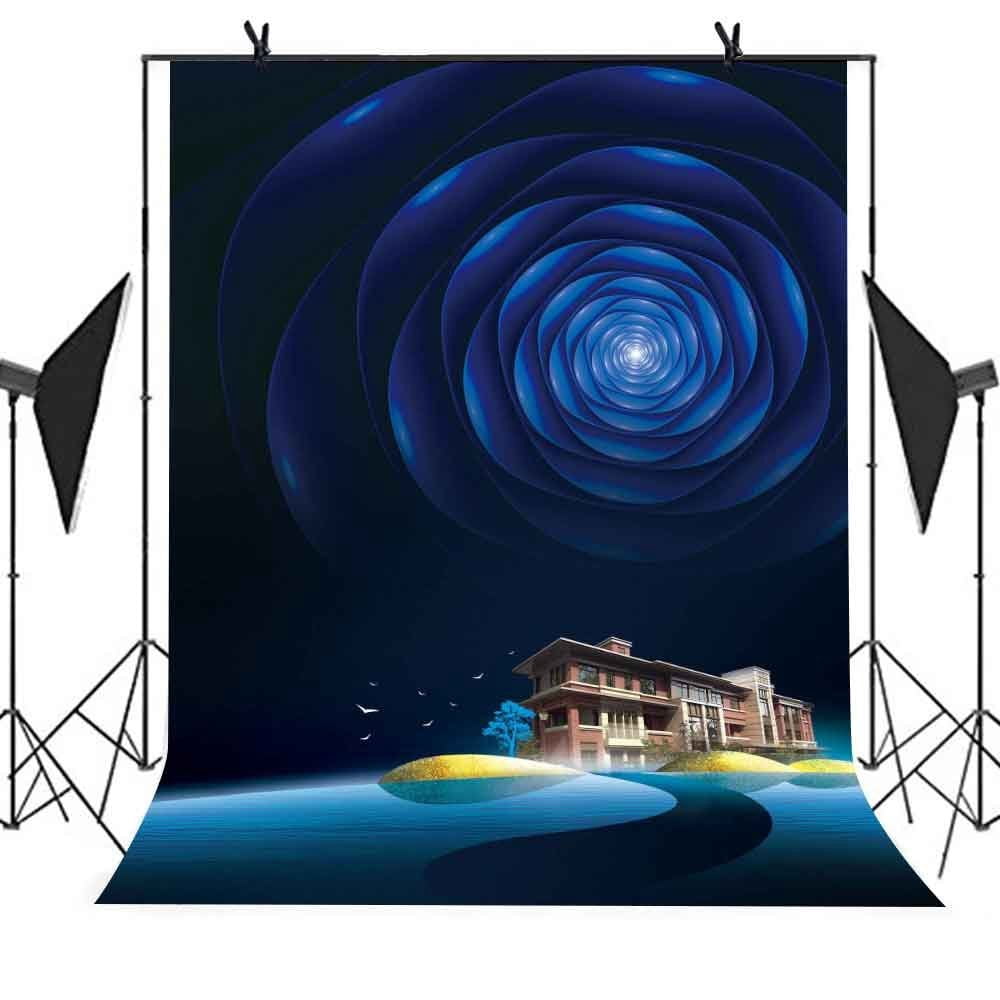 MOHome 5x7ft Fantastic Landscape Backdrop Rose Sky Architecture Star ...