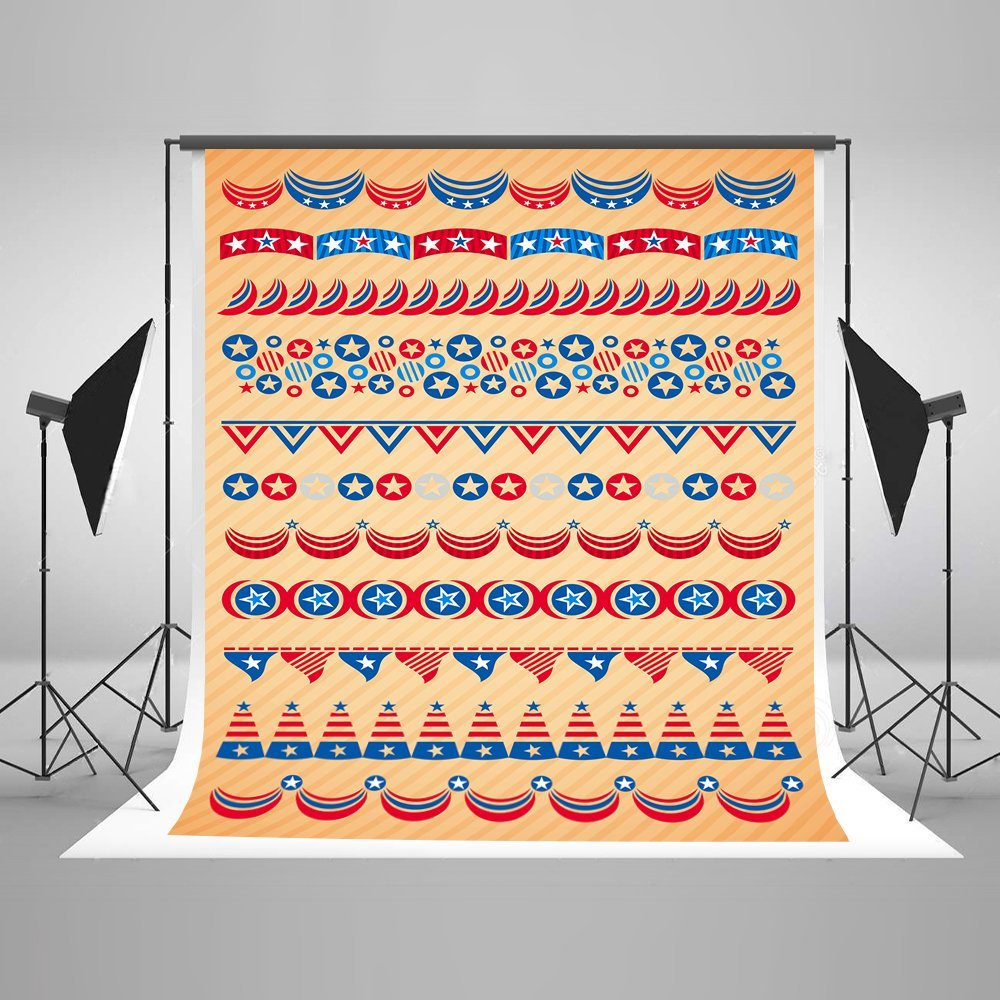 MOHome 5x7ft Flag Day Photography Backdrop for Photographers Striped ...