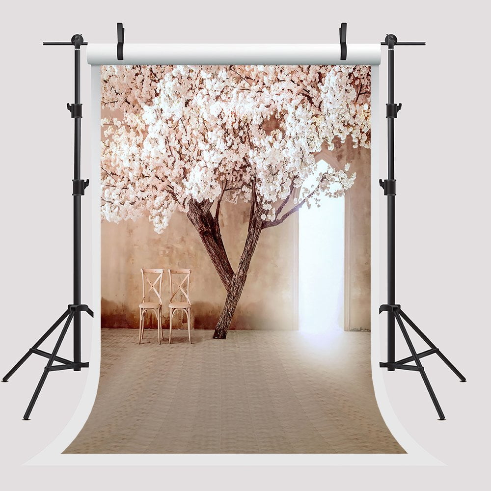 MOHome 5x7ft Flowers Tree Backdrops Photography Chair Brick Wall Photo ...