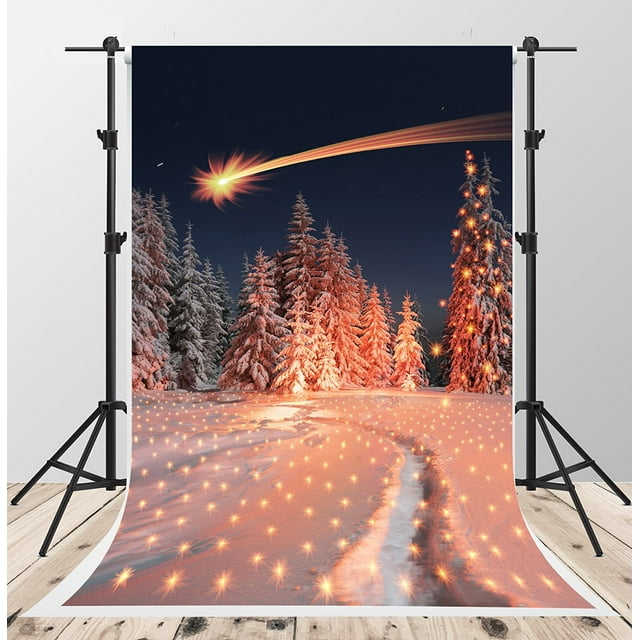 MOHome 5x7ft Frozen Snow Photography Backdrops Cedar Background Photo ...
