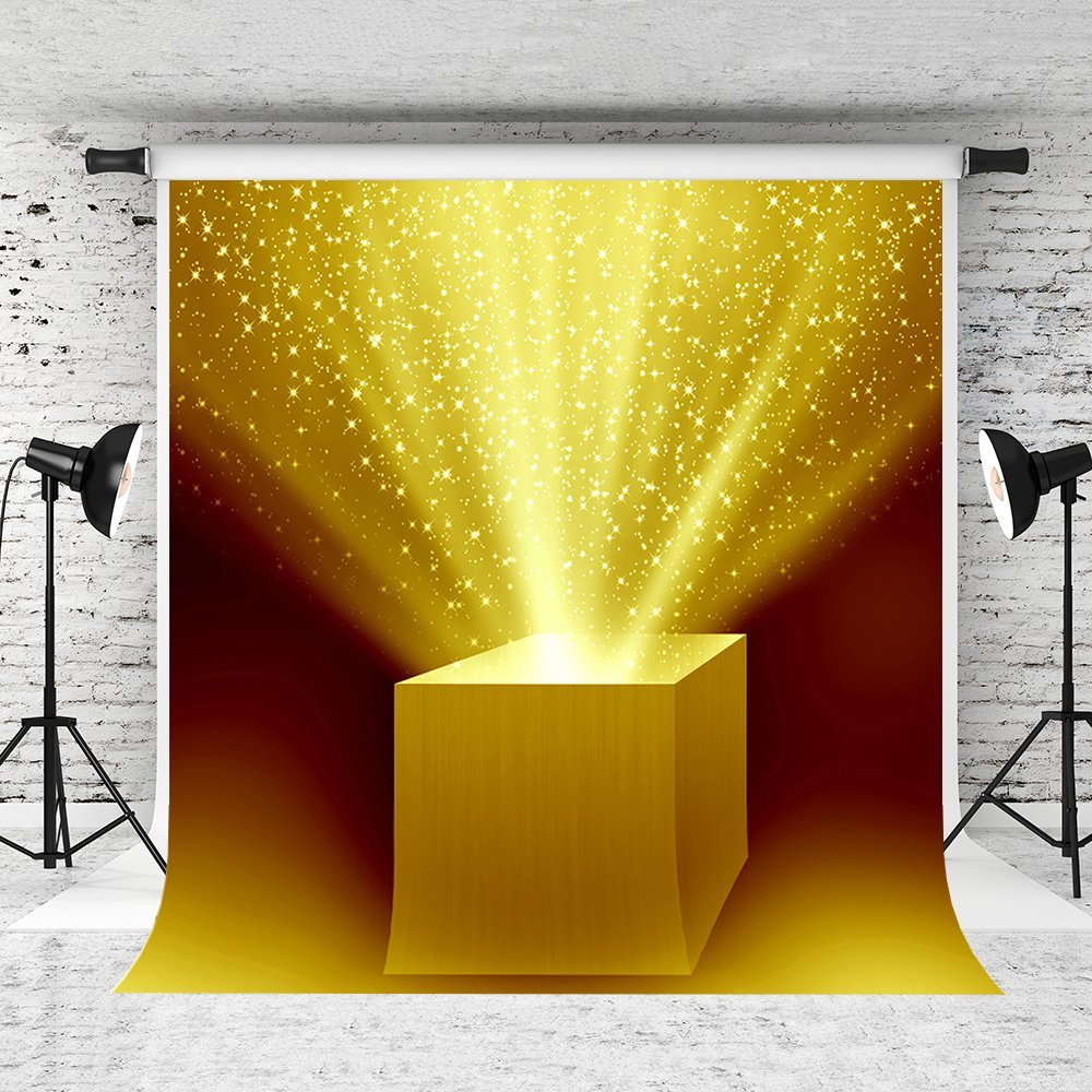 MOHome 5x7ft Gold Sparkling light Backdrop Glitter Stars Box Photo ...