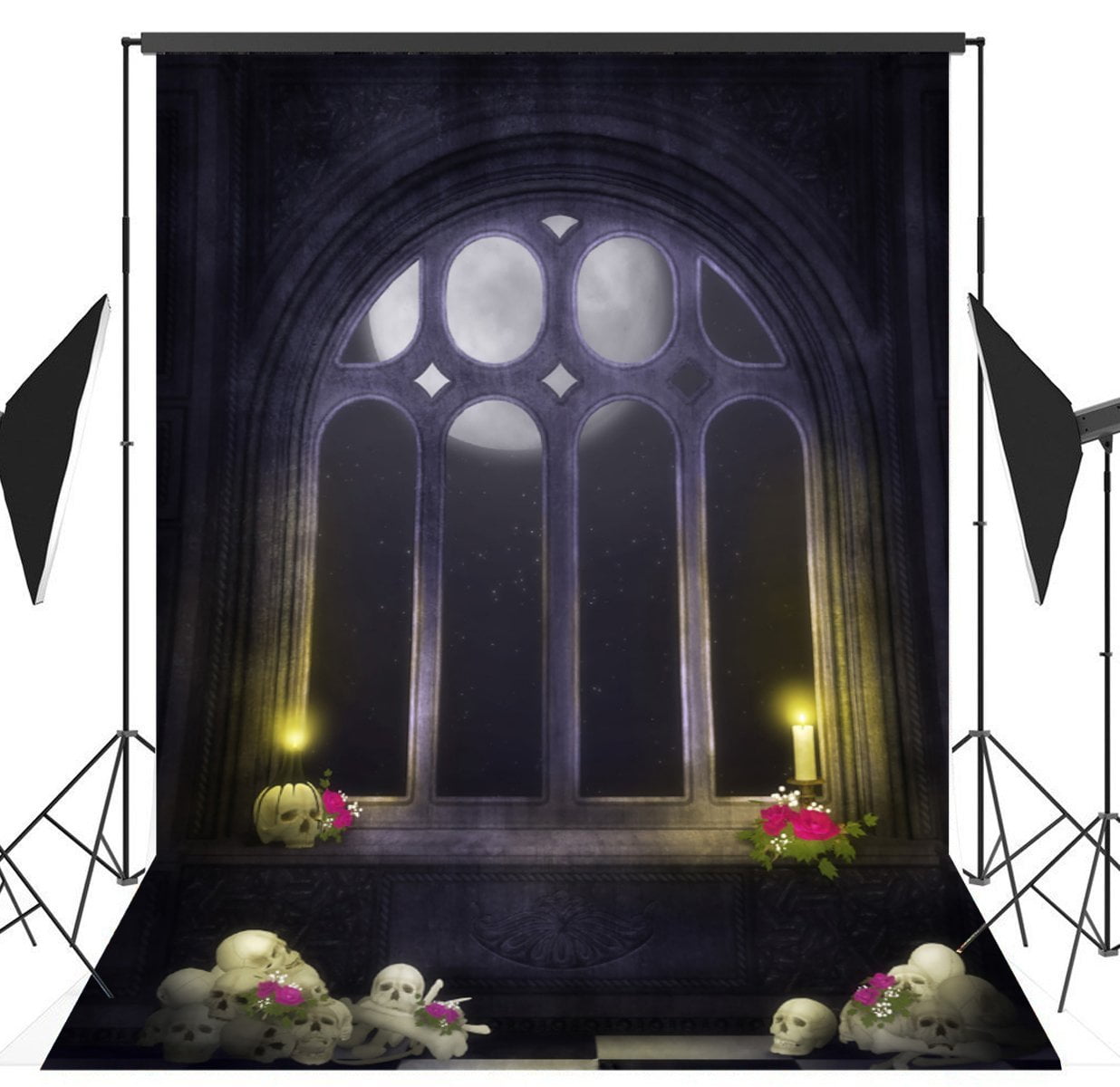 MOHome 5x7ft Halloween Horror Nights Skeleton Fantasy Castle Costume ...