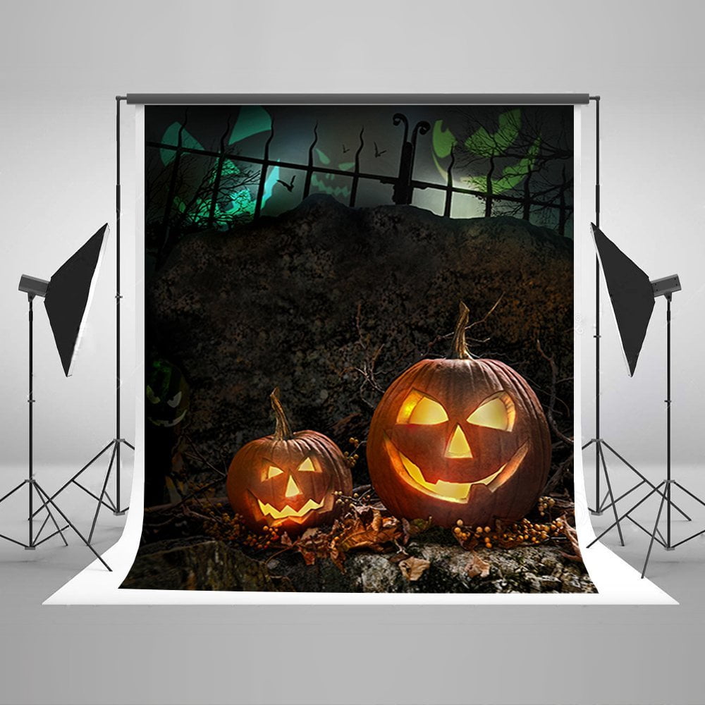 MOHome 5x7ft Halloween Photography Backdrops Pumpkin Ghost Night Photo ...