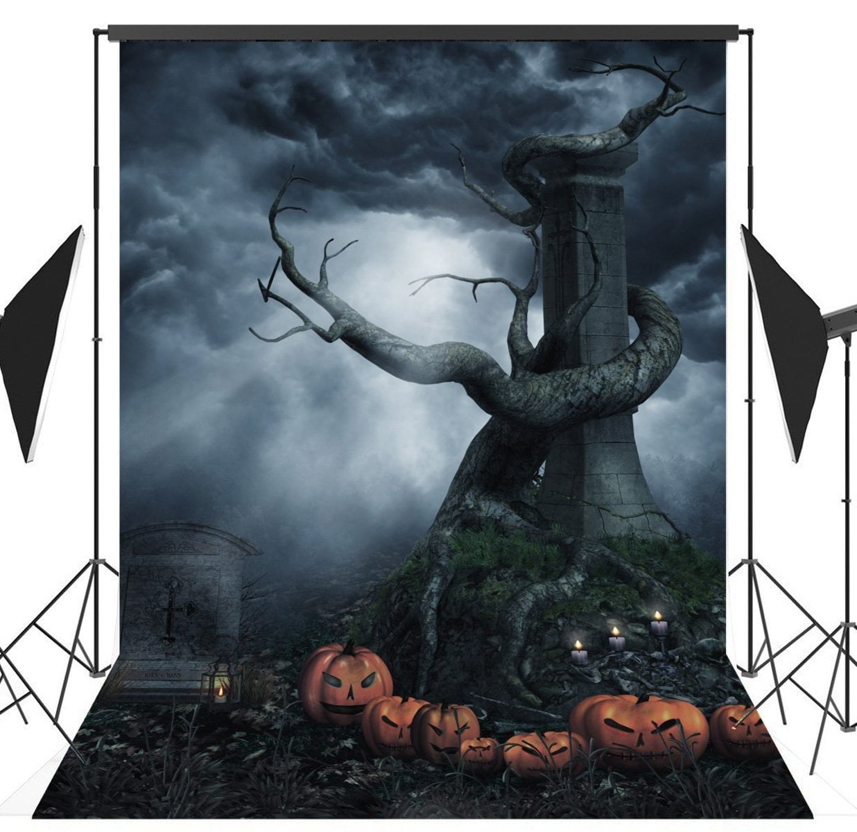 MOHome 5x7ft Halloween Pumpkin Horror Nights Costume Party Masquerade ...