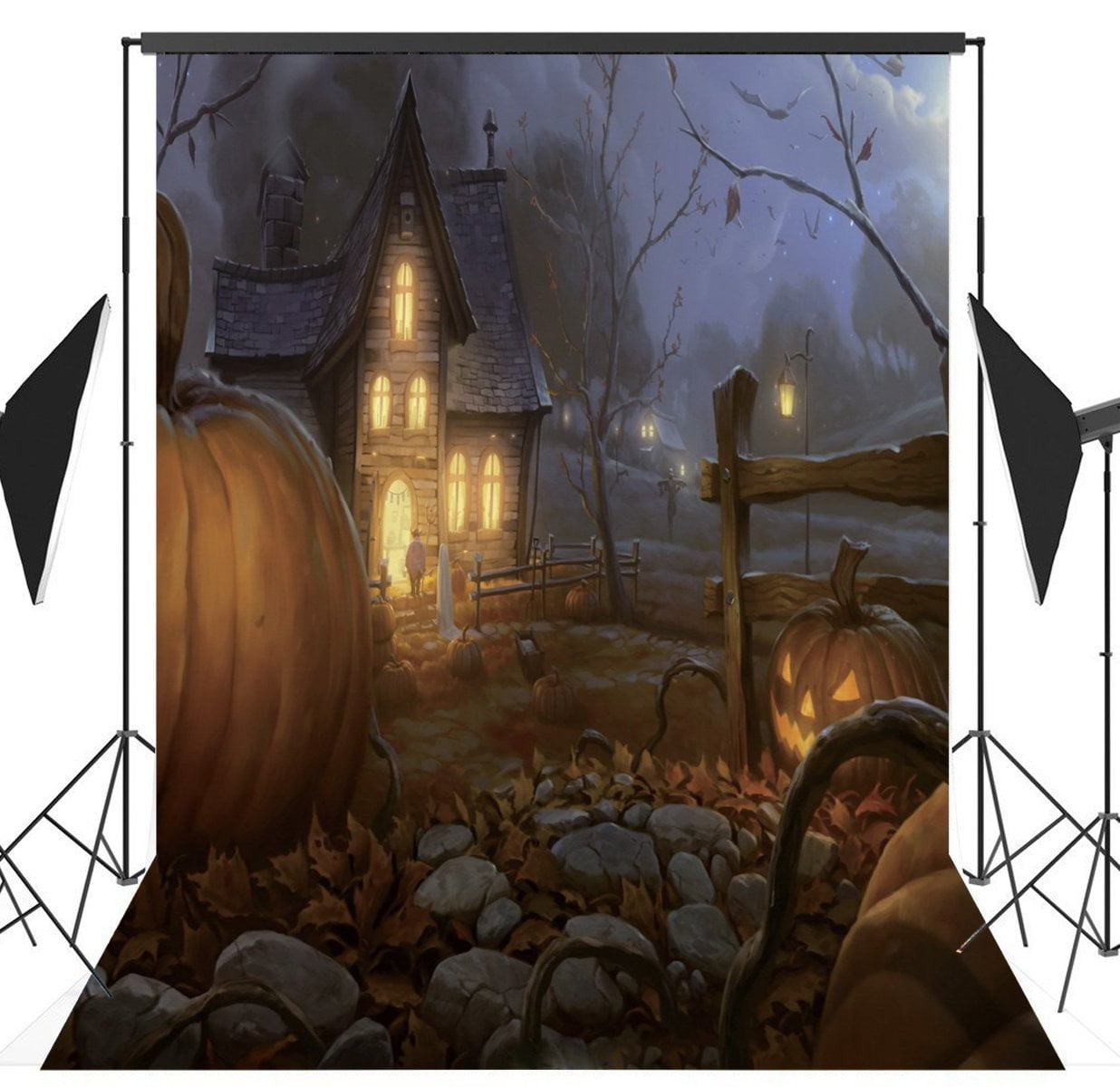 MOHome 5x7ft Halloween Pumpkin Horror Nights Fantasy Castle Costume ...