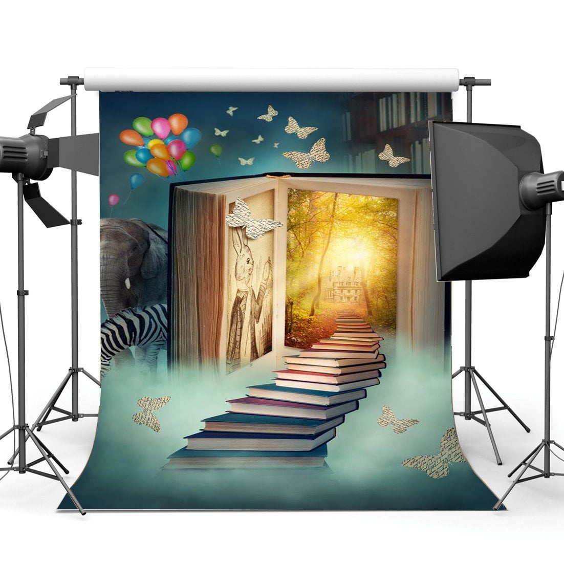 Mohome 5x7ft Happy Birthday Backdrop Fairytale Castle Background