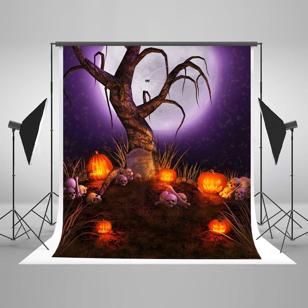 MOHome 5x7ft Happy Halloween Backdrops Photography Bright Pumpkin ...