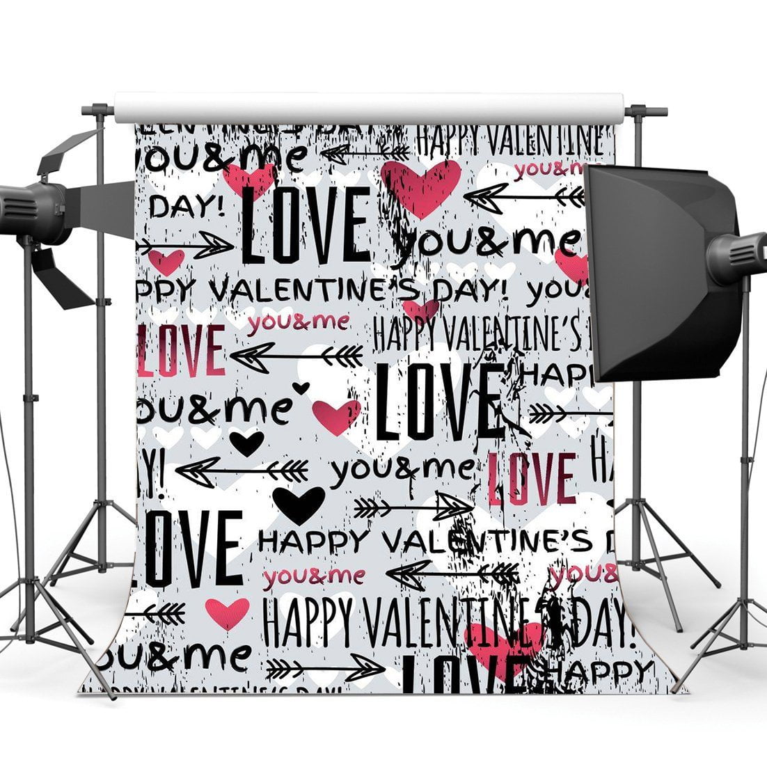 MOHome 5x7ft Happy Vlaentine's Day Backdrop Sweet Love You and Me Cupid ...