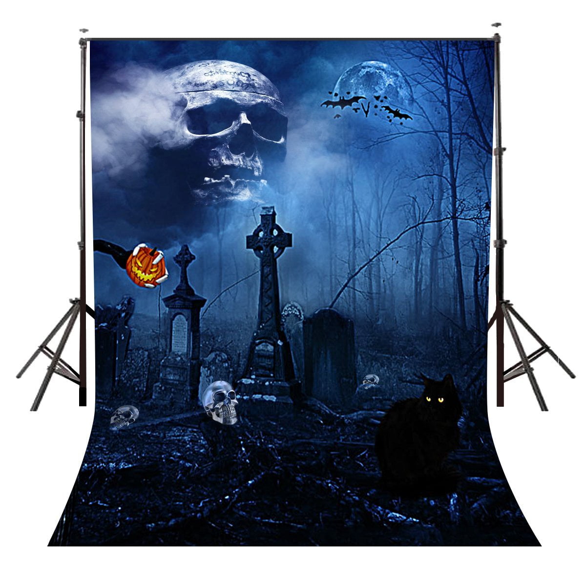 MOHome 5x7ft Late Night Ghosts Pumpkin Photography Backdrop Halloween ...