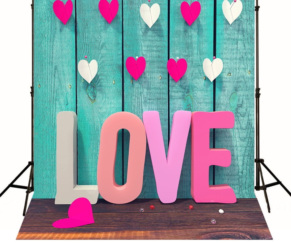 MOHome 5x7ft Love Valentine Photography Background Wood Floor ...