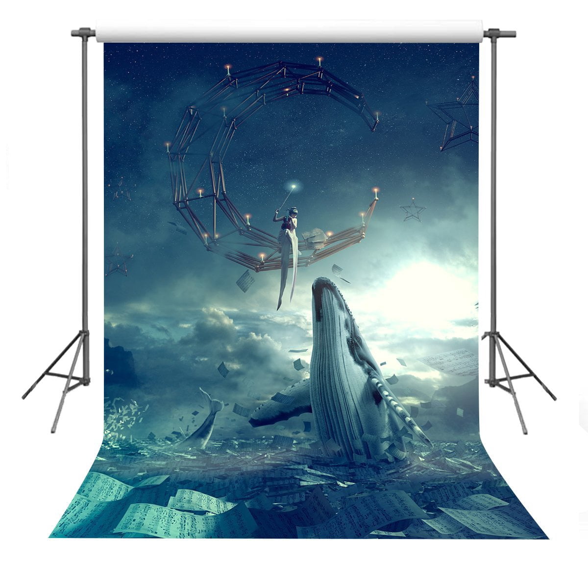 MOHome 5x7ft Myth Whale and Fairy Photography Backdrop For Studio ...