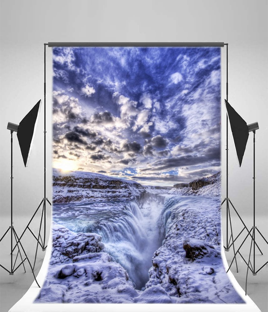 MOHome 5x7ft Nature Landscape Backdrop Ice Mountain Blue Sky White ...